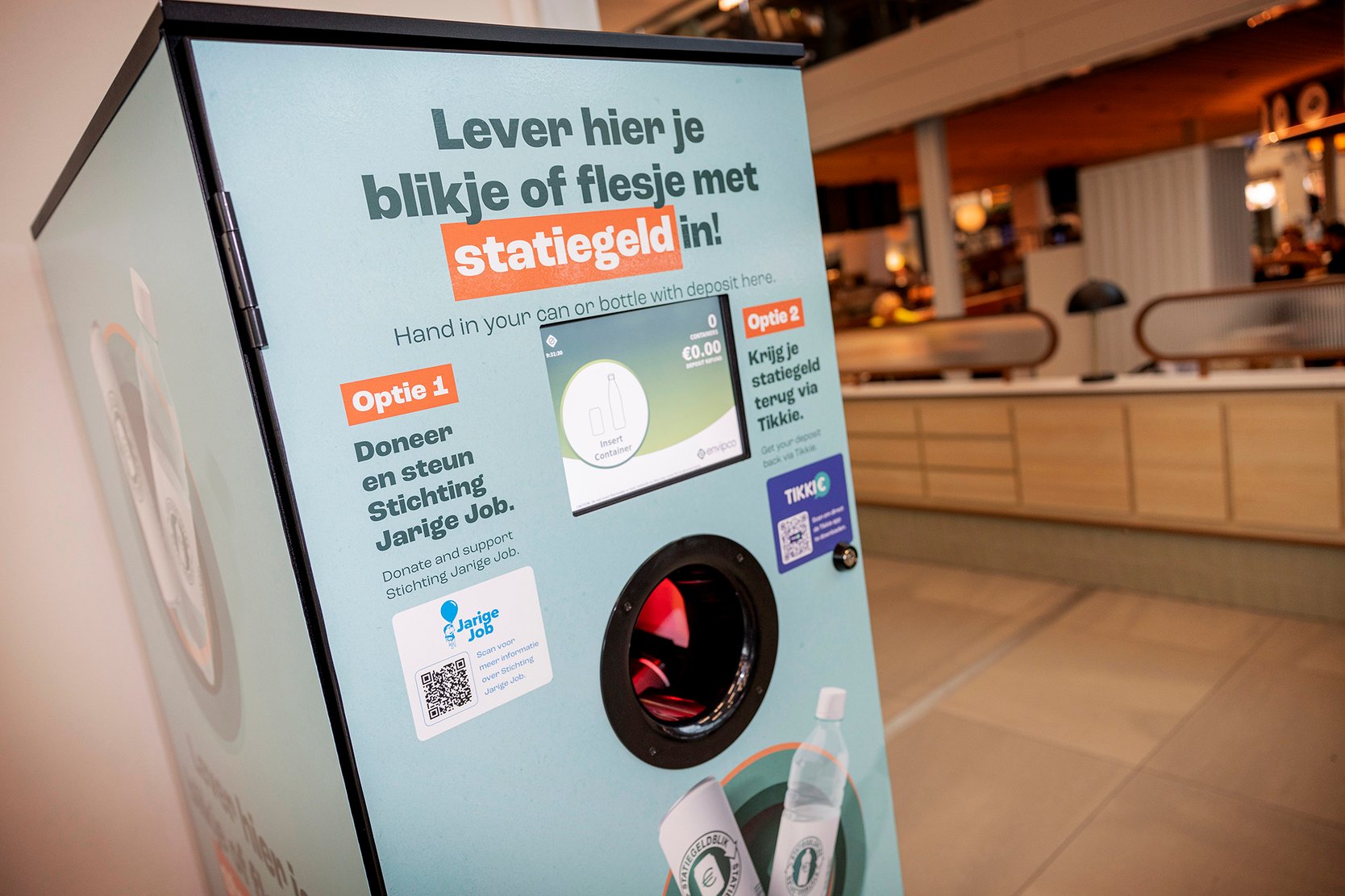 Travelers can recycle their empty cans and bottles before they take off ...